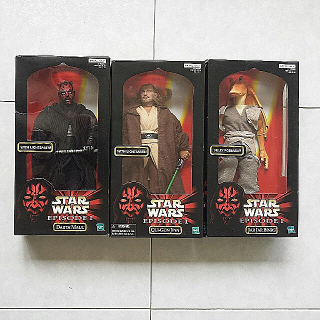 Star Wars 12 Inch Episode 1 Phantom Menace Figures Darth Maul Qui-Gon ...