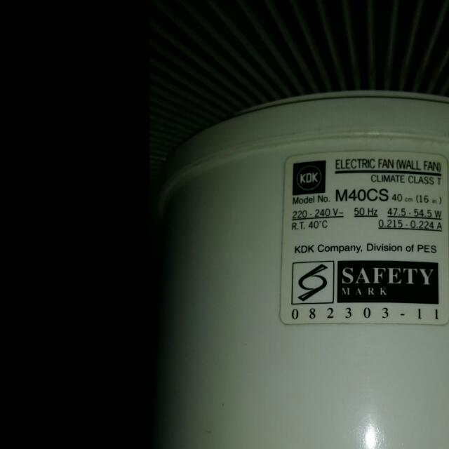 KDK Wall Fan M40CS for Sale, Furniture & Home Living, Lighting & Fans ...