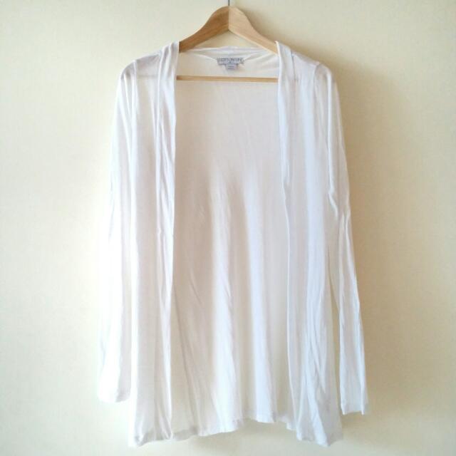 Plain White Cardigan, Women's Fashion, Tops, Blouses on Carousell