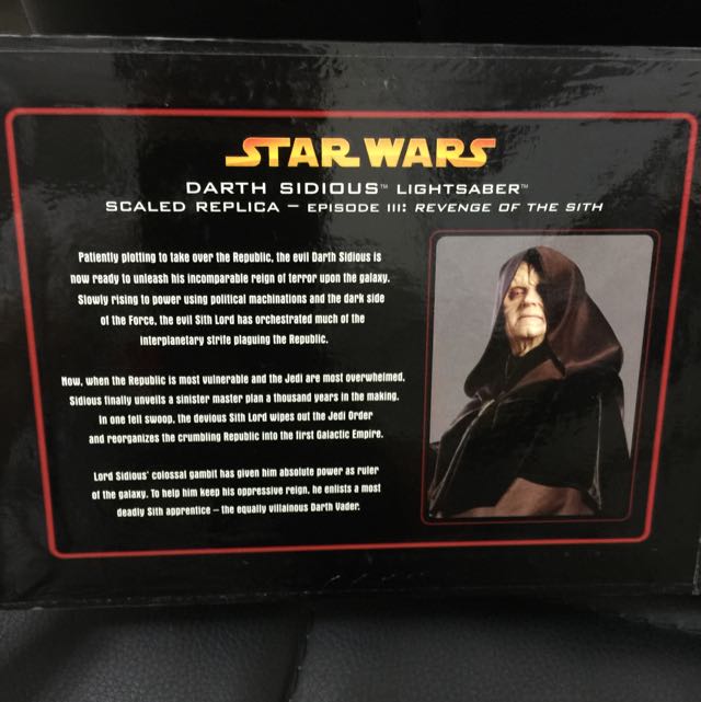 Master Replicas Star Wars Darth Sidious Lightsaber 0.45 Scaled Replica ...