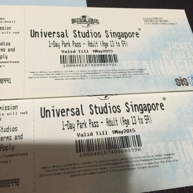 Universal Studio One Day Pass, Tickets & Vouchers, Local Attractions ...
