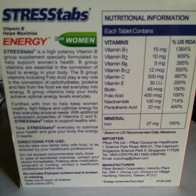 Centrum STRESStabs nutrition support in times of stress. Vitamin B ...