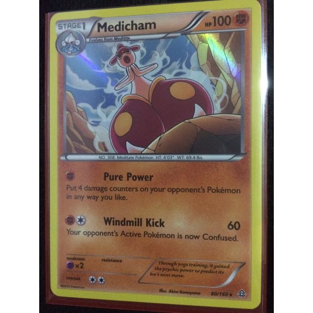 POKEMON PRIMAL CLASH MEDICHAMP HOLO 80/160, Hobbies & Toys, Toys ...