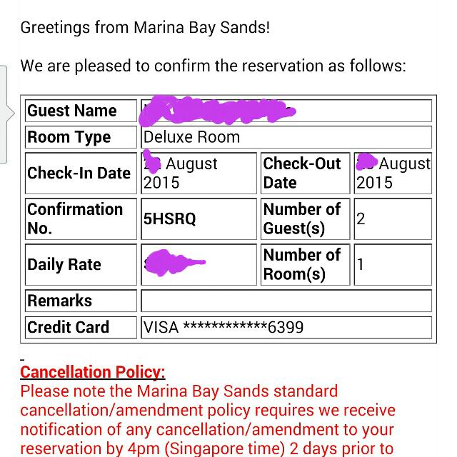 MBS Room CONFIRMATION RECEIPT BOOKING STARTS JUNE ONWARDS, Luxury on ...