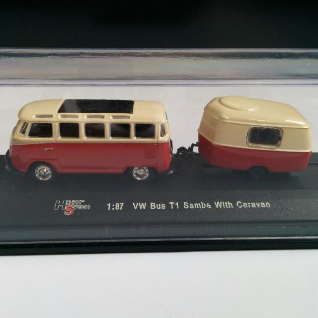 1:87 VW Samba Bus With Caravan Model Car, Hobbies & Toys, Toys & Games ...
