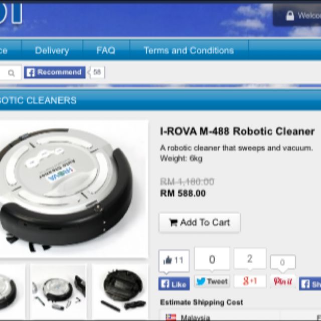 I-Rova M-488 Robotic Cleaner, Furniture & Home Living, Cleaning ...