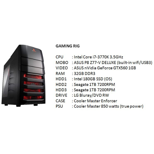 Gaming desktop computer (without monitor), Computers & Tech, Parts ...