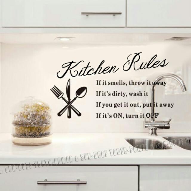 Wall Sticker kitchen rules, Furniture & Home Living, Home Improvement ...