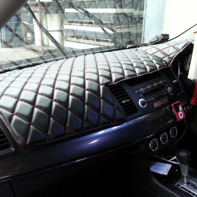 Lancer Ex/ Evo X Dashboard Leather Mat With Red Stitch., Cars on Carousell