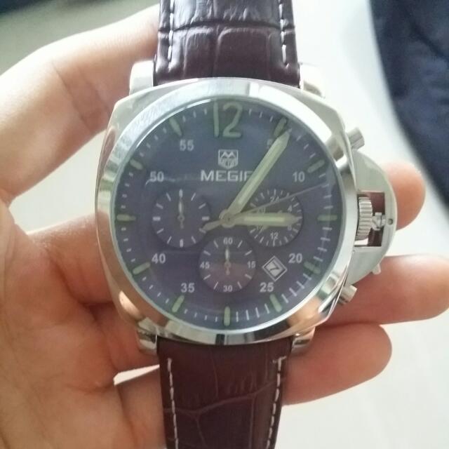 Megia Luxury Watch. Genuine Brown Leather Strap. Brand New., Mobile ...