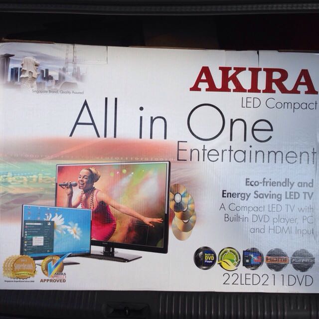 Akira 22" LED TV With Built-in Dvd, Furniture & Home Living, Furniture ...