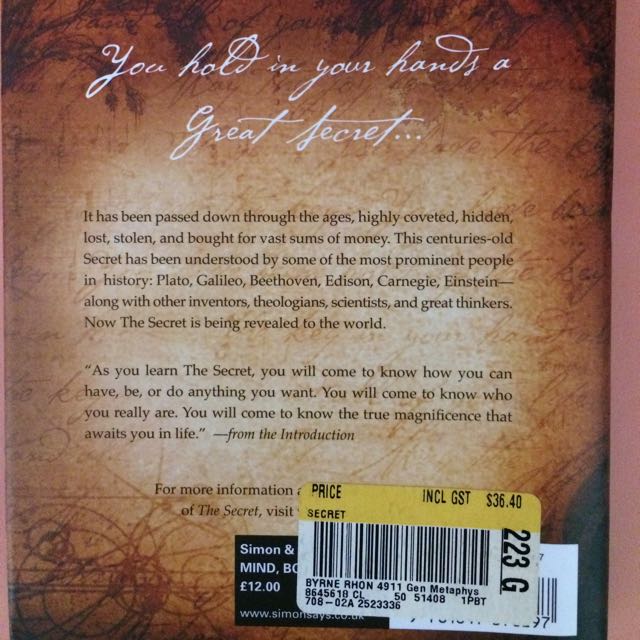 The Secret (Hard Cover), Hobbies & Toys, Books & Magazines, Children's ...