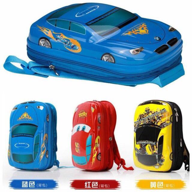 Cartoon Cute Kids Cars School Bags Backpacks, Babies & Kids, Babies ...