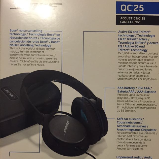 BOSE QC25 Acoustic Noise Canceling Headphones, Computers & Tech, Parts ...