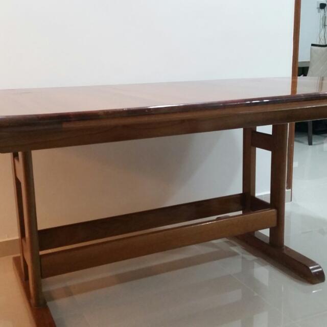 Nyatoh Wood 6 -Seater Dining Table, Furniture & Home Living, Furniture ...