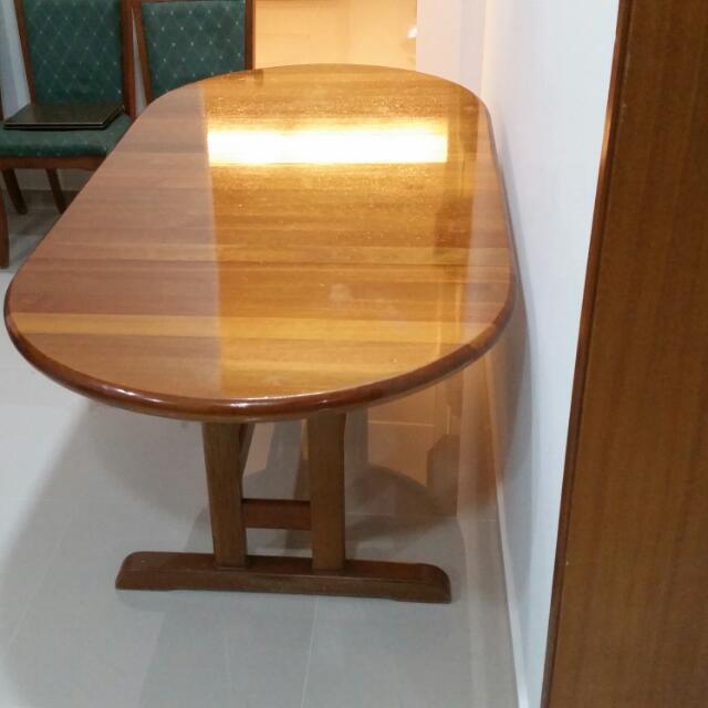 Nyatoh Wood 6 -Seater Dining Table, Furniture & Home Living, Furniture ...