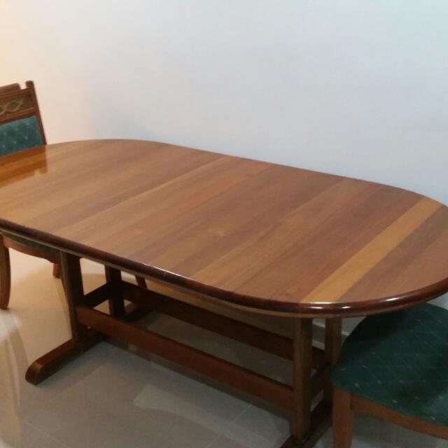 Nyatoh Wood 6 -Seater Dining Table, Furniture & Home Living, Furniture ...