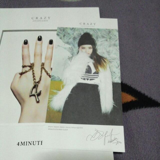 4Minute Crazy Signed Album With Gayeon Photo card, Hobbies & Toys ...