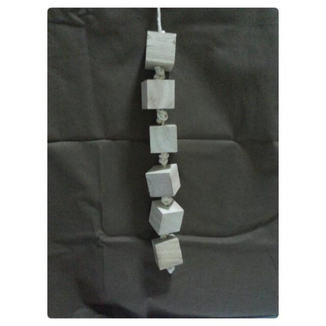 Bird Toy non-toxic Wood Cubes Cube Hanging Rope Handmade Hand Made Diy ...