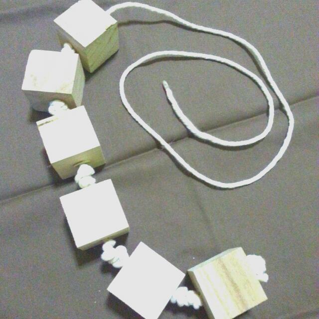 Bird Toy non-toxic Wood Cubes Cube Hanging Rope Handmade Hand Made Diy ...
