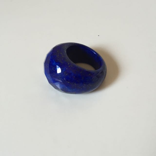 Natural Lapis Chucky Ring, Women's Fashion, Jewelry & Organisers ...