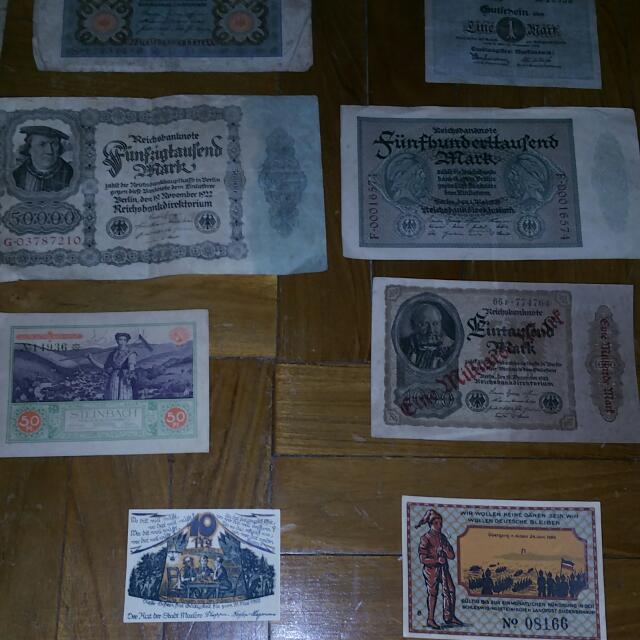 Old German Notes Ranging From Late 1800s To Late 1920s Hobbies old-german-notes-ranging-from-late-1800s-to-late-1920s-hobbies