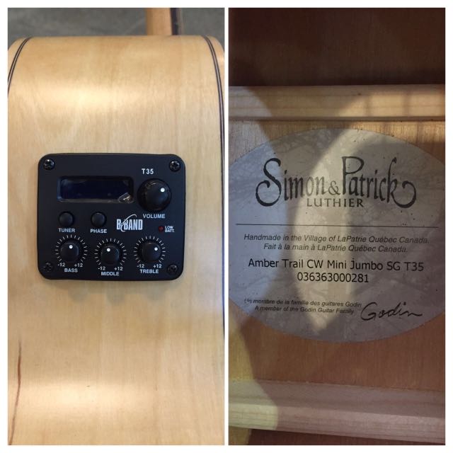 Simon & Patrick Luthier Amber Trail CW Mini Jumbo SG T35 Electric ...