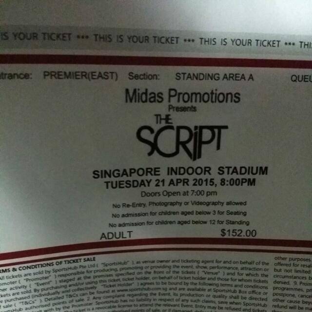 The SCRIPT Concert Singapore 21 April, Tickets & Vouchers, Event ...