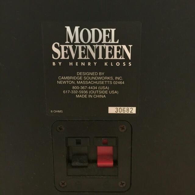 Cambridge Soundworks Bookshelf Speakers, Model Seventeen by Henry Kloss ...