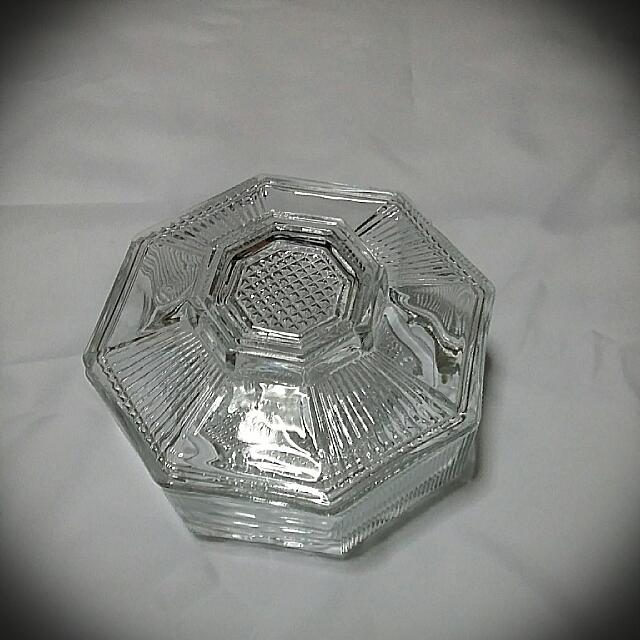 Octagon Vintage Glass Container, Furniture & Home Living, Kitchenware ...