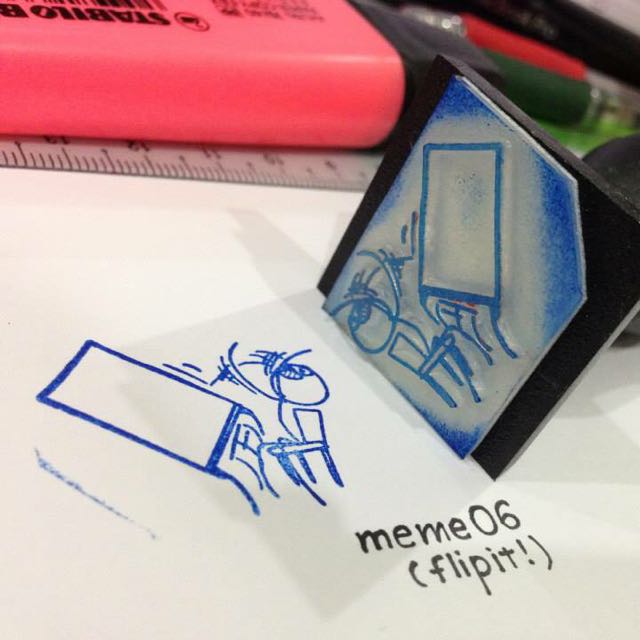Flip Table Meme Rubber Stamp/Chop, Everything Else on Carousell