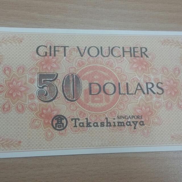 Takashimaya $50 Voucher, Tickets & Vouchers, Vouchers on Carousell