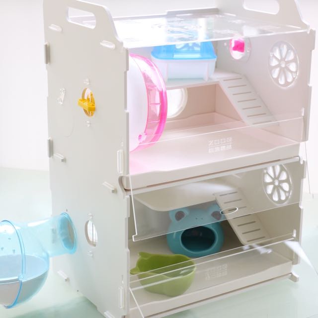 [In-Stock] Zoog 2-Tiers Ecological Plate Hamster Cage With Pull Out ...