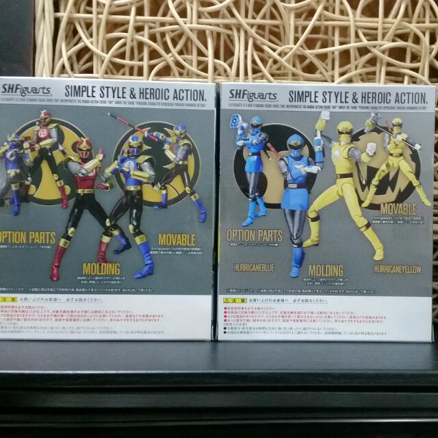 S.H.FIGUARTS GOURAIGER AND HURRICANE YELLOW AND BLUE BUNDLE HURRICANGER ...