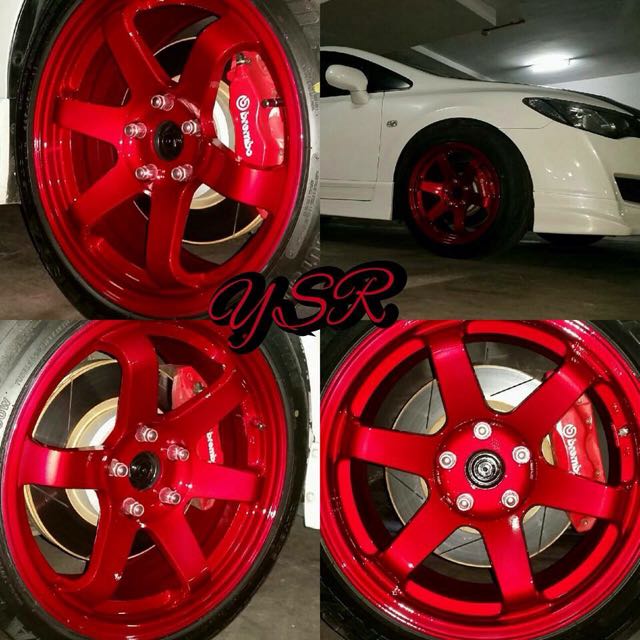 Volk Te37 Replica Candy Red, Cars on Carousell