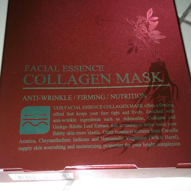 UGB Facial Essense Collagen Mask, Health & Nutrition, Face Masks & Face ...
