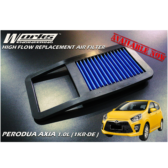 Works Engineering Perodua Axia 1.0L Air Filter (MAIN DISTRIBUTOR), Auto ...
