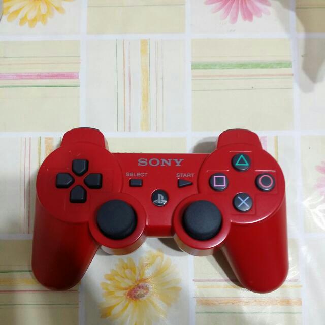 Original PS3 dualshock wireless deep red controller, Hobbies & Toys ...