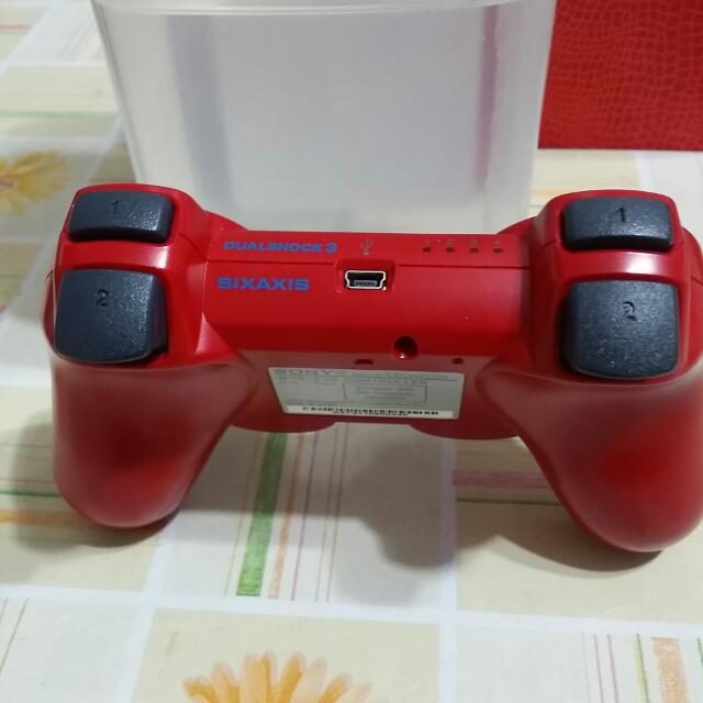 Original PS3 dualshock wireless deep red controller, Hobbies & Toys ...