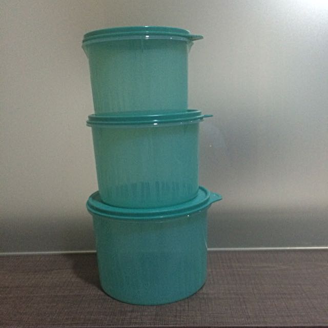 Tupperware - Texture Canister Turquoise Set, TV & Home Appliances ...