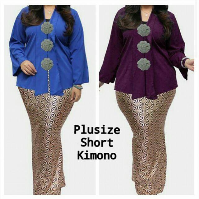 Short Kimono Kebaya (Plus Size), Women's Fashion, Dresses & Sets ...