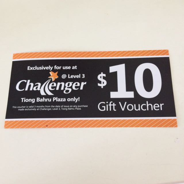 Challenger $10 Voucher, Tickets & Vouchers, Vouchers on Carousell