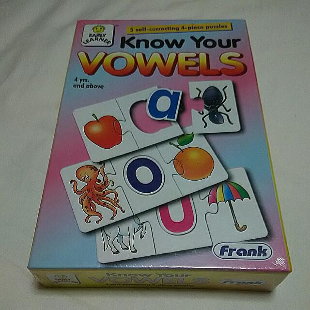 FRANK Know Your Vowels Puzzles, Hobbies & Toys, Toys & Games on Carousell