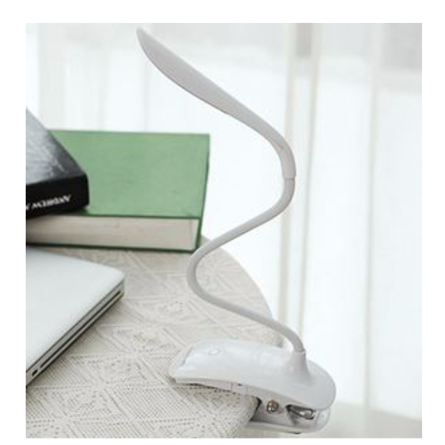 Clip USB Flexible Rechargeable White Study Table Desk LED Lamp Light ...