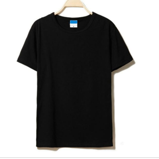 Plain Black Tee, Women's Fashion, Tops, Shirts on Carousell