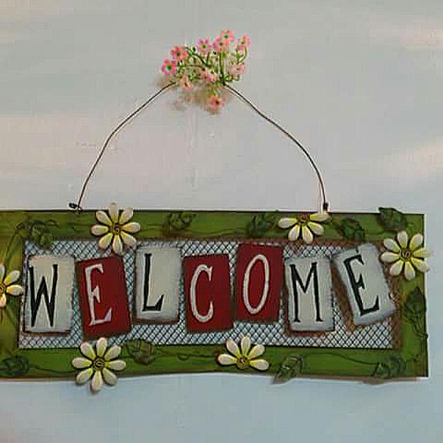 Country Welcome Signage, Furniture & Home Living, Home Decor, Wall ...
