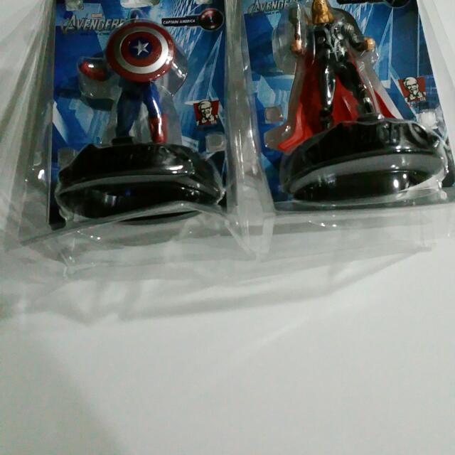 BNIB: KFC Marvel Avengers Thor And Captain America Figure, Toys & Games ...