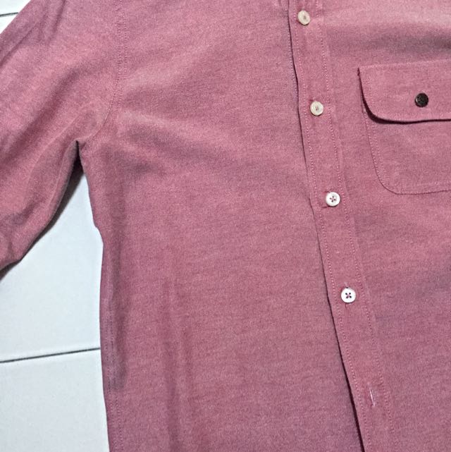 Vol.ta Reddish Pink Long Sleeve Shirt, Men's Fashion, Tops & Sets ...