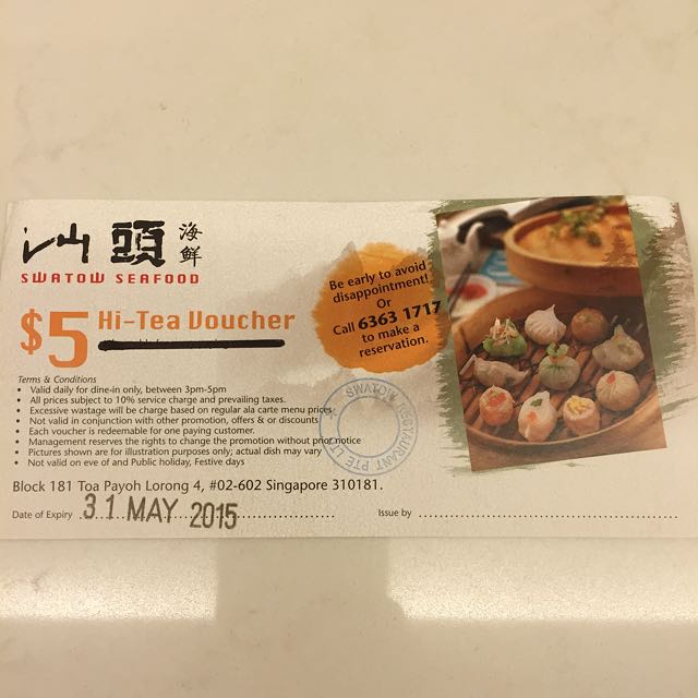 Swatow Seafood $5 High-tea Voucher @toa payoh central, Tickets ...