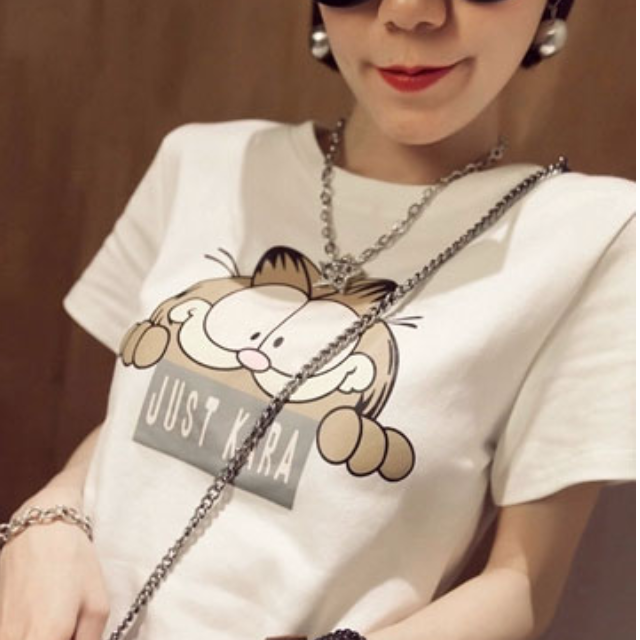 Garfield Round Tee, Women's Fashion, Tops, Shirts on Carousell